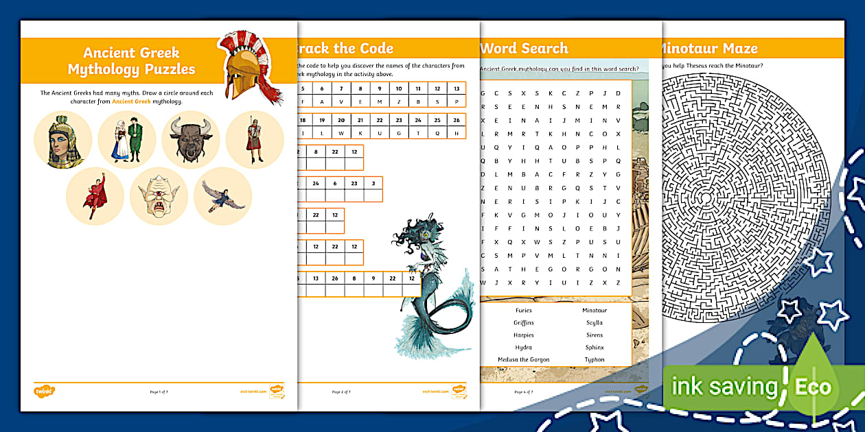 Ancient Greek Mythology Puzzles (teacher made) - Twinkl