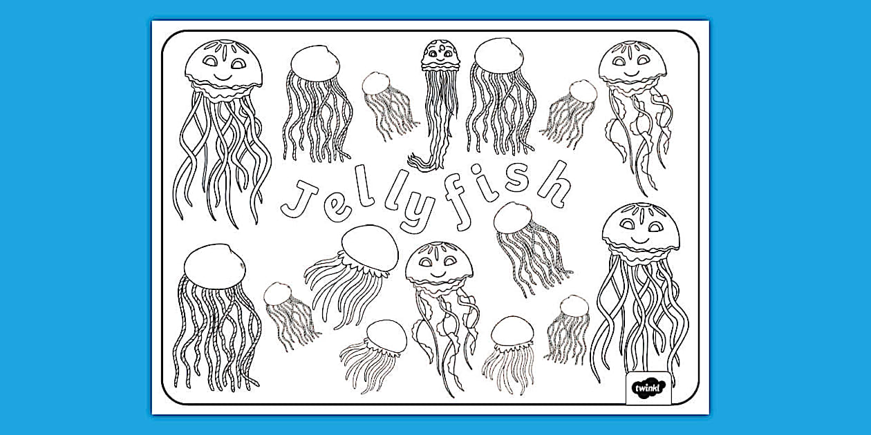 Jellyfish Doodle Colouring Page (teacher made) - Twinkl