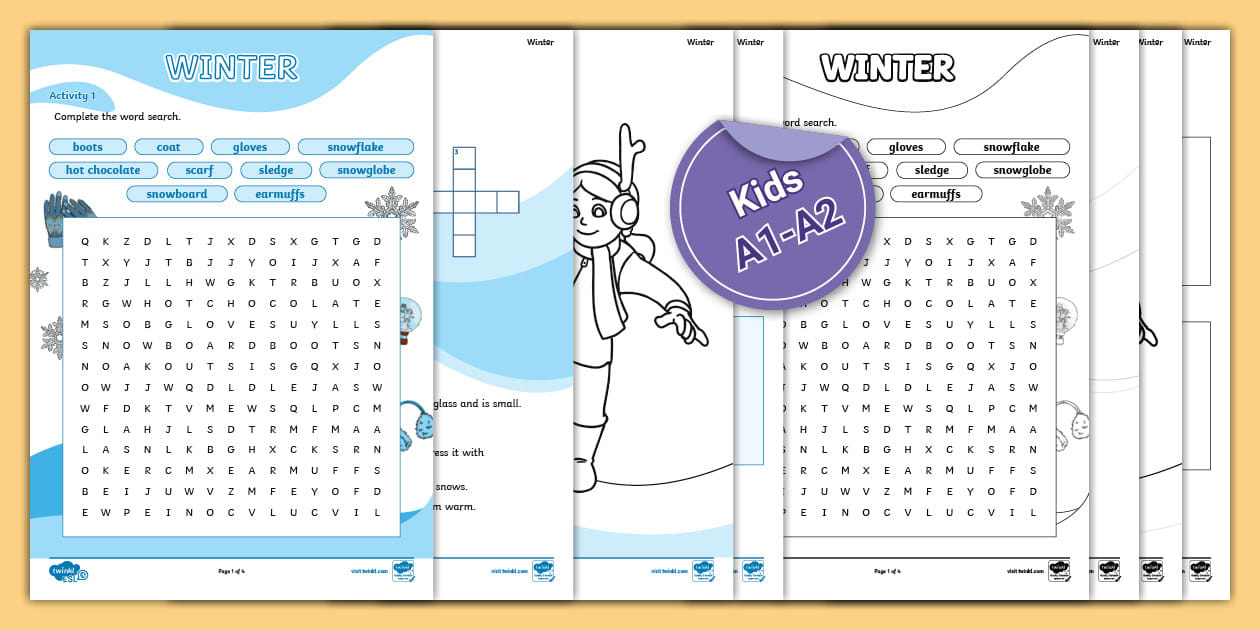 ESL Winter Activity Sheet for Kids (Teacher-Made) - Twinkl