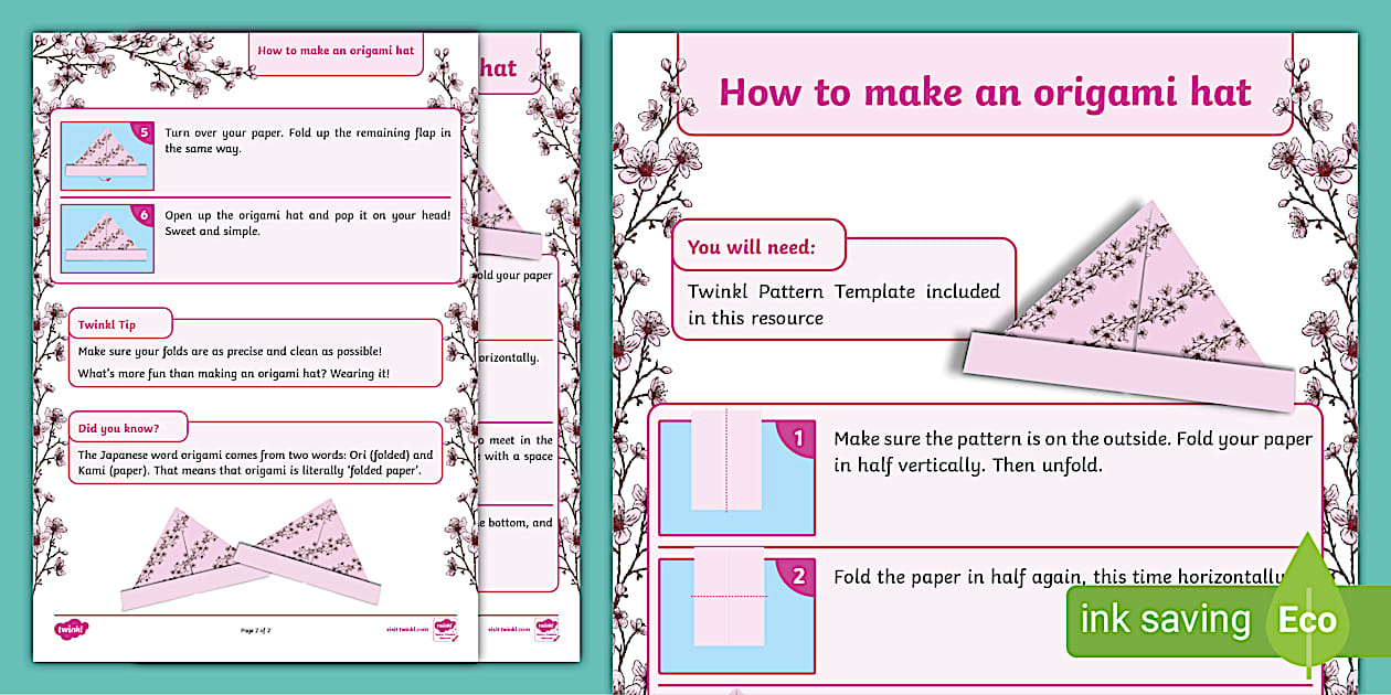 How to Make an Origami Hat Craft (teacher made) - Twinkl