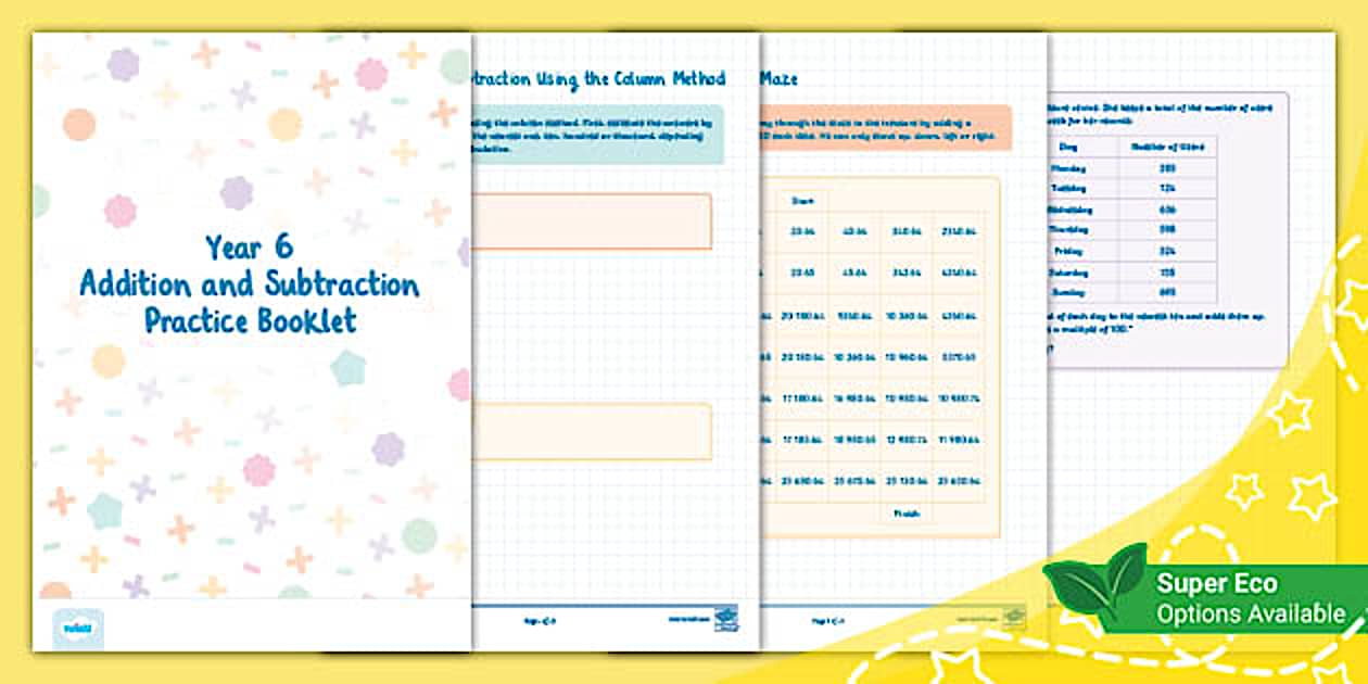 👉 Year 6 Addition and Subtraction Activity Pack (Ages 10 - 11)