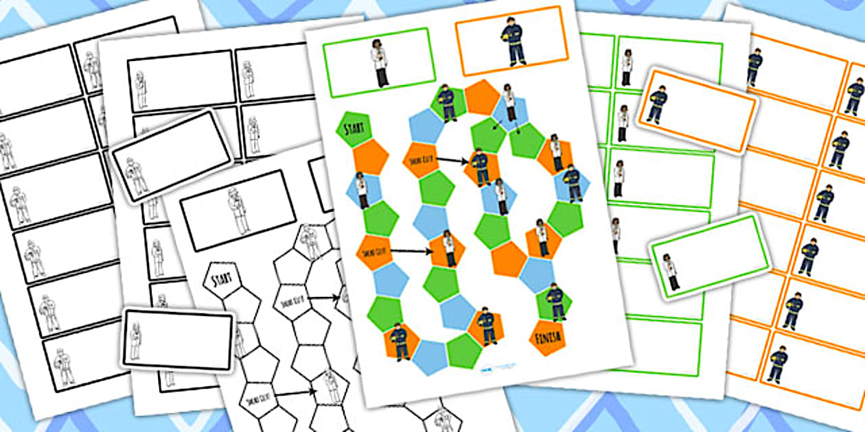 People Who Help Us Themed Editable Board Game - classroom games