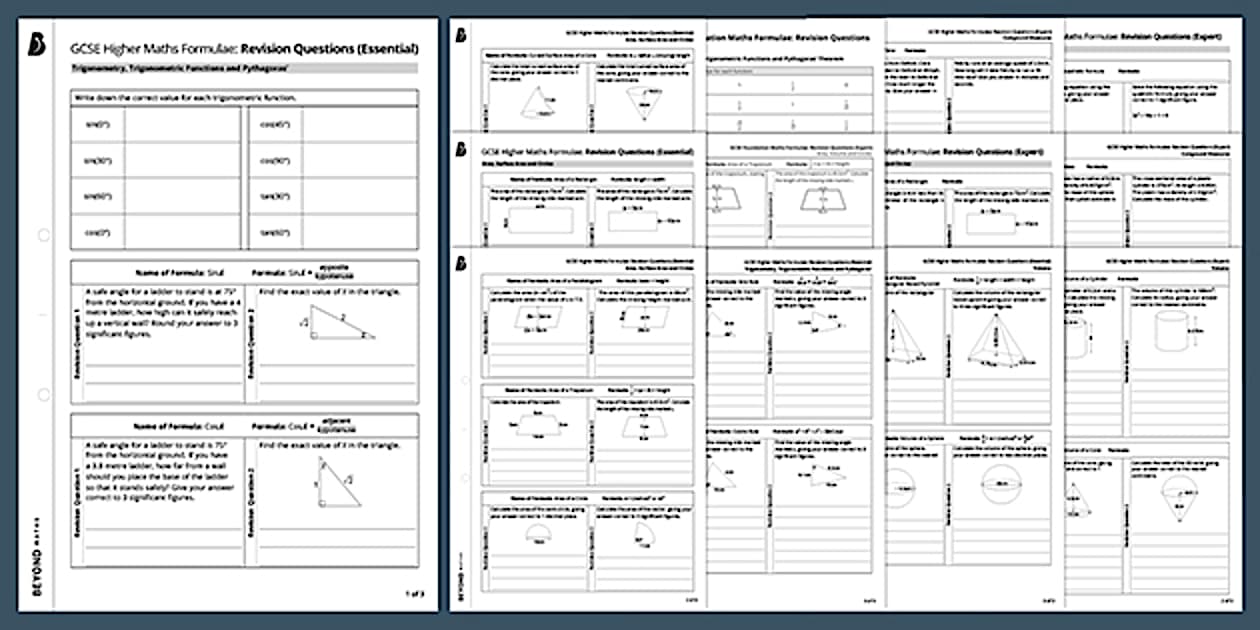 👉 GCSE Higher Maths Formulae: Revision Questions | Beyond