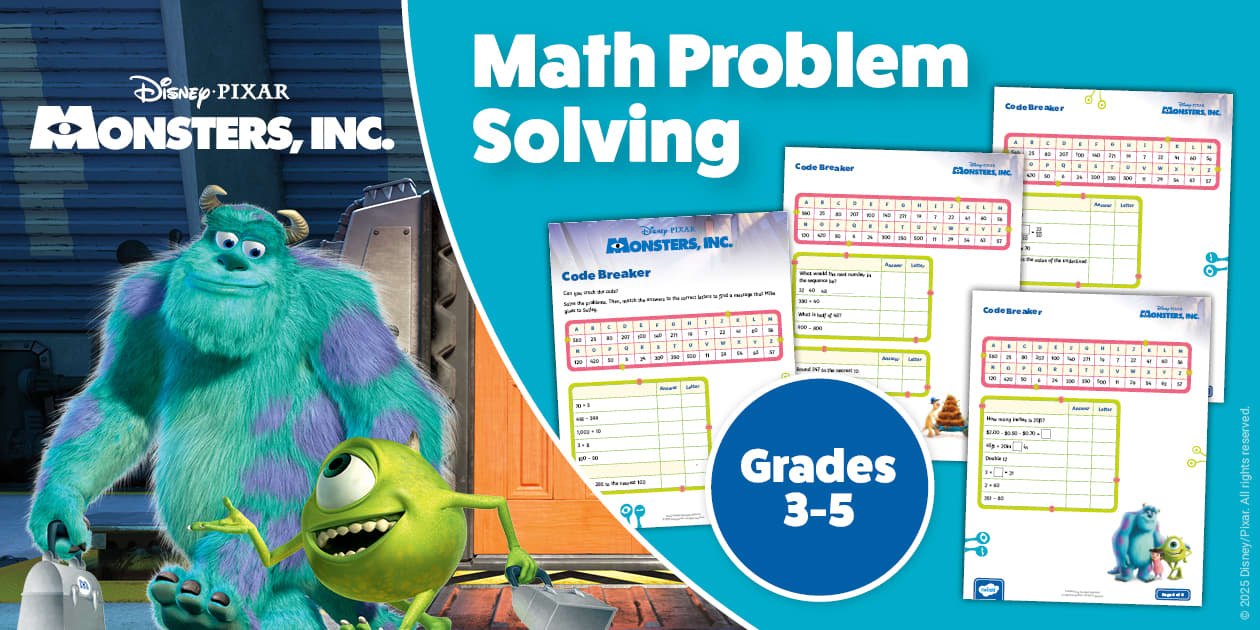 Monsters Inc.: Math Codebreaker for 3rd-5th Grade