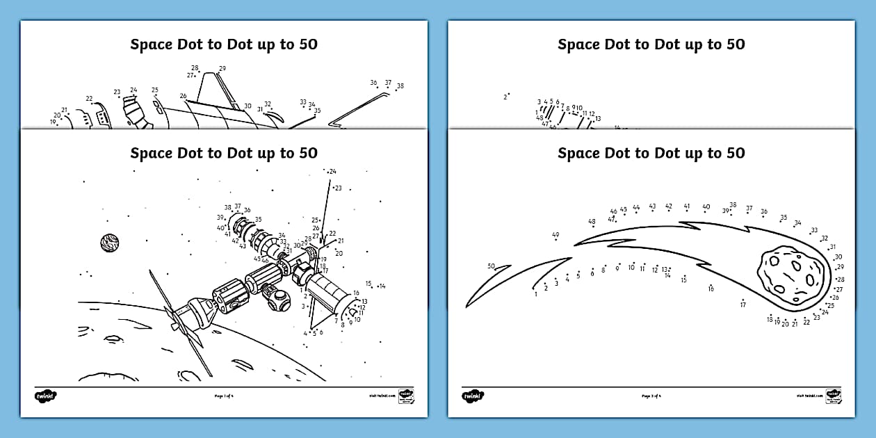 Space Dot to Dot Up to 50 - KS1 (teacher made) - Twinkl