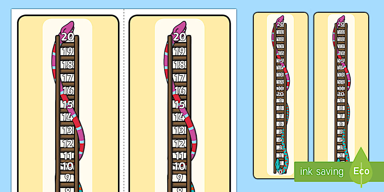 Snakes and Ladders Vertical 0-20 Number Line (teacher made)
