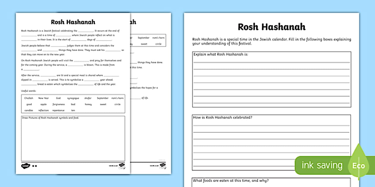 Rosh Hashanah Worksheets - RE Teaching Resources - Twinkl