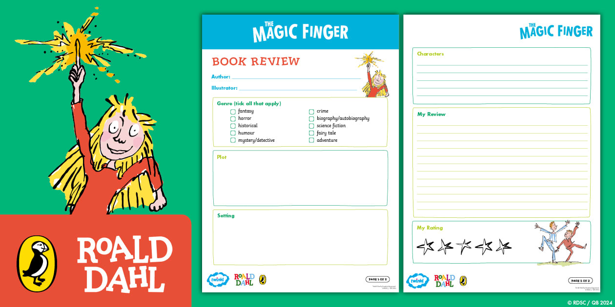 FREE! - The Magic Finger: Book Review [Ages 7-9] - Twinkl