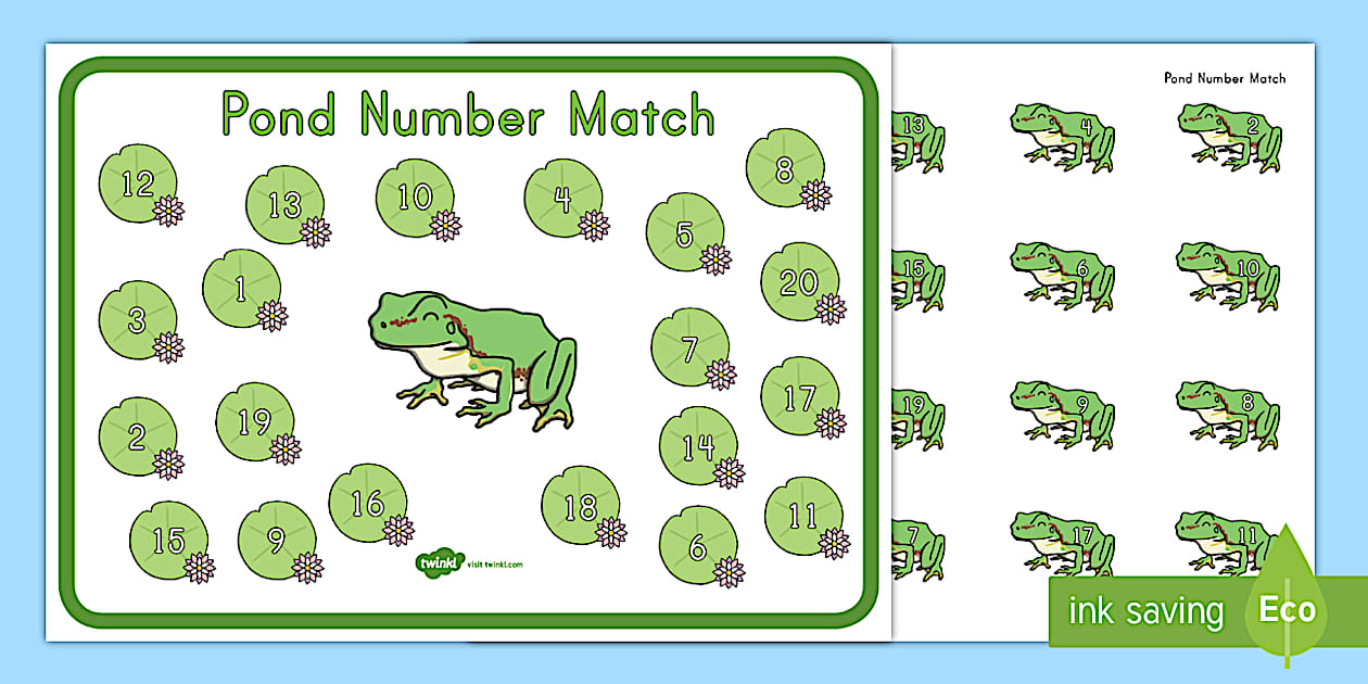 Pond Number Match Activity Mat (teacher made) - Twinkl