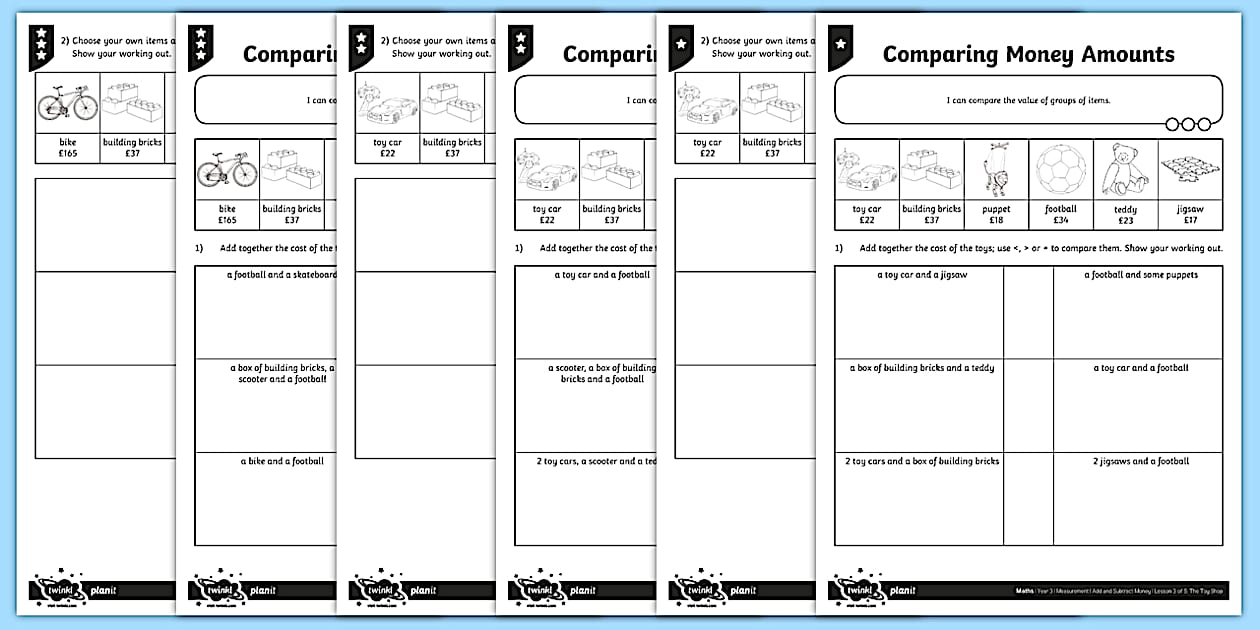Editable Comparing and Ordering Money Worksheets - Twinkl