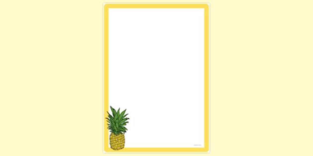 Simple Pineapple Page Border | Page Borders | Twinkl