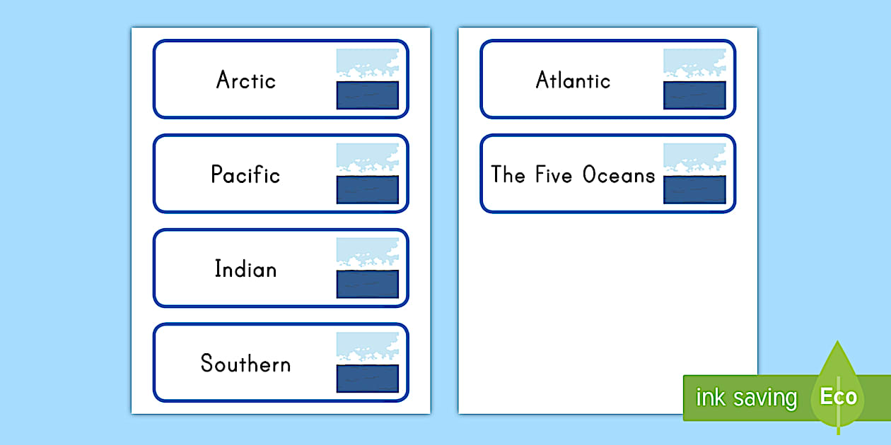Ocean Printable Name Cards | Geography | Twinkl USA - Twinkl