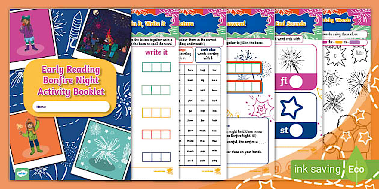 Early Reading Bonfire Night Activity Booklet (teacher made)