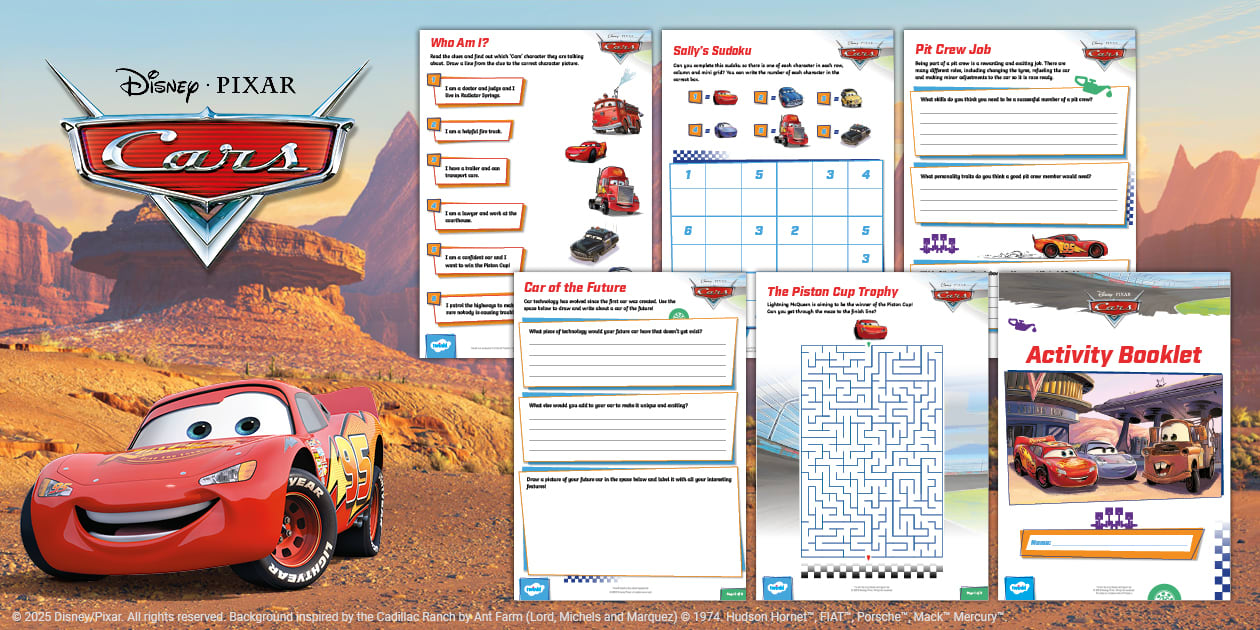 Disney Cars Activity Booklet [Ages 7-11] (teacher made)