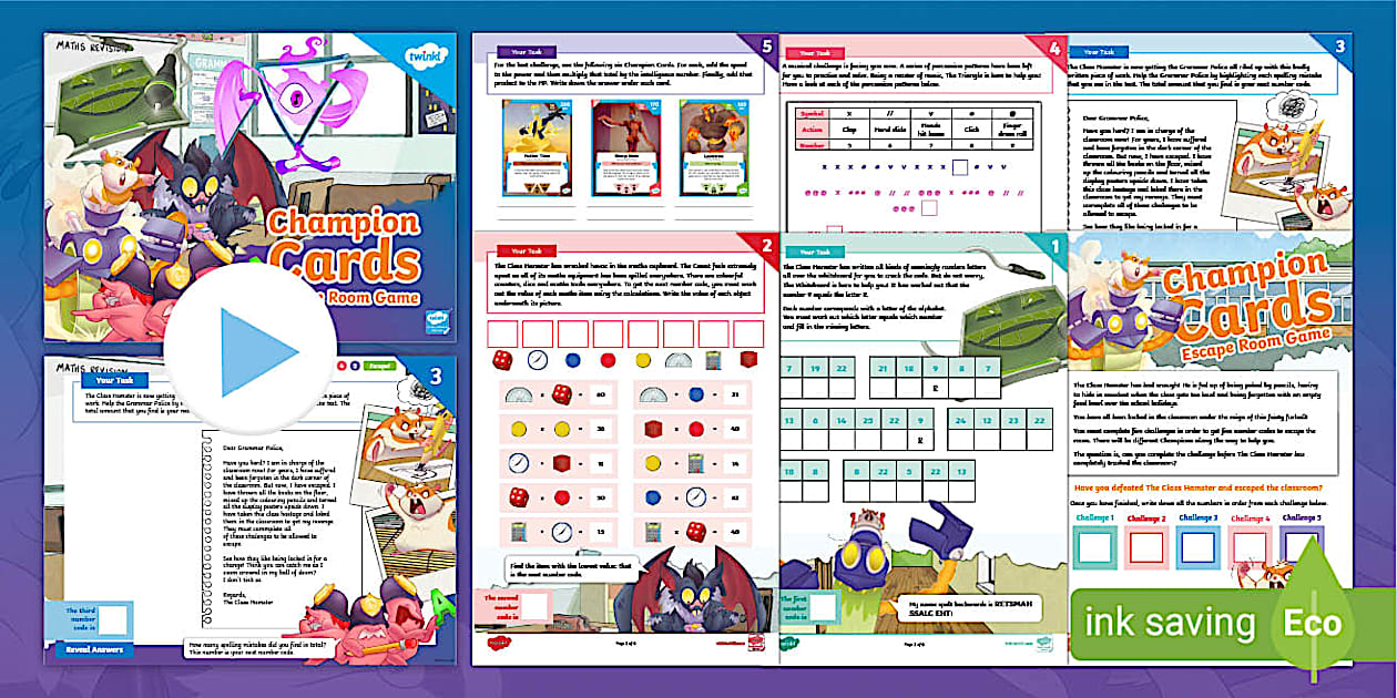 Twinkl Champion Cards Escape Room Game (teacher made)