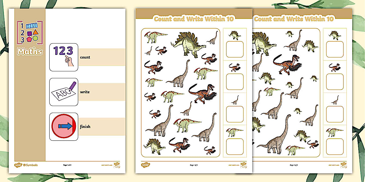 👉 SEND Structured Steps Dinosaur Count and Write Within 10
