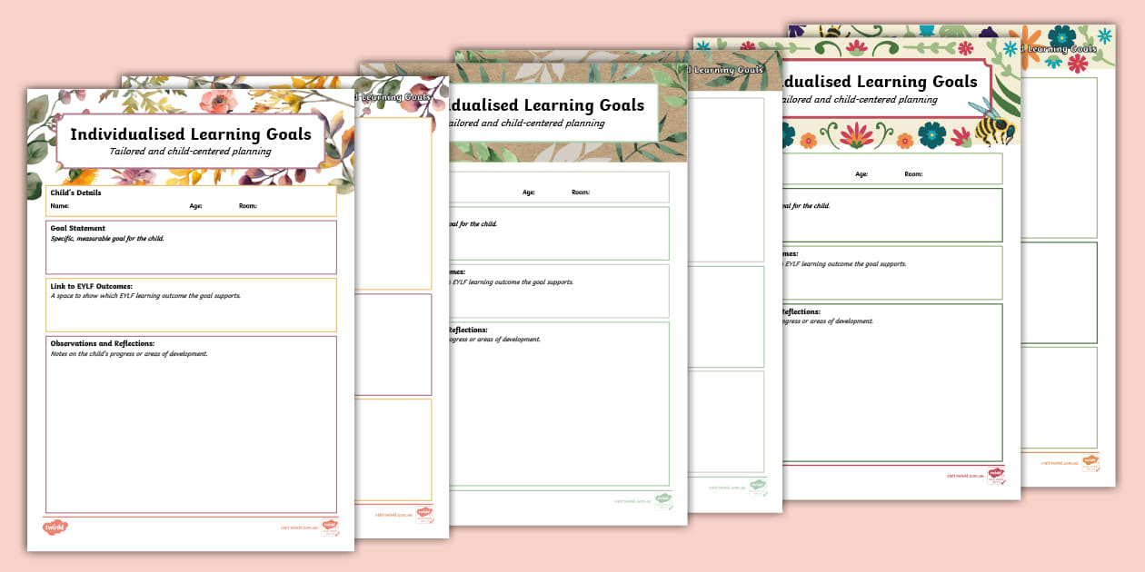 Planning Template for Children's Individual Goals - Twinkl