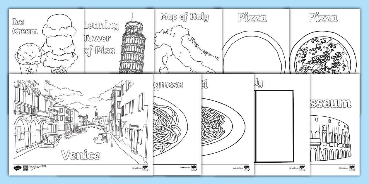 Italy Colouring Sheets - Twinkl