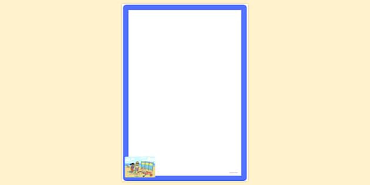 Simple Blank Summer Beach Page Border | Save time planning
