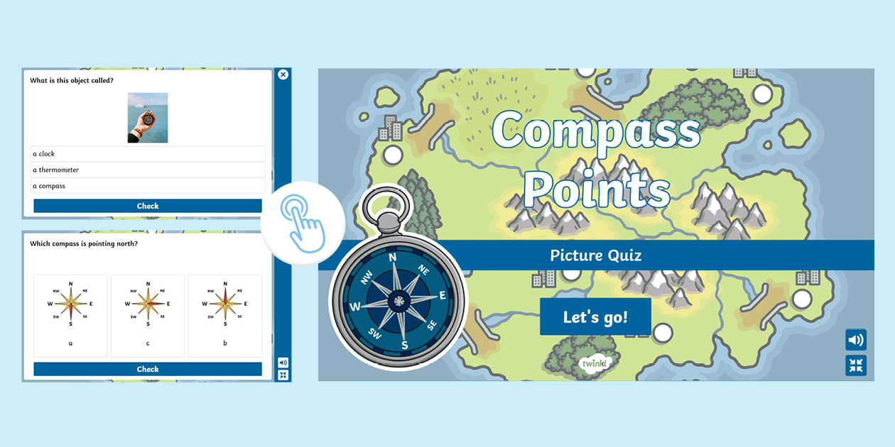 Compass Points Picture Quiz - KS1 (teacher made) - Twinkl