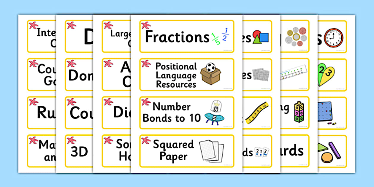 Starfish Themed Editable Maths Area Resource Labels - Twinkl