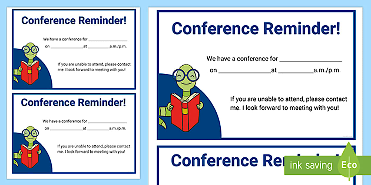 Editable Parent-Teacher Conference Reminder Cards