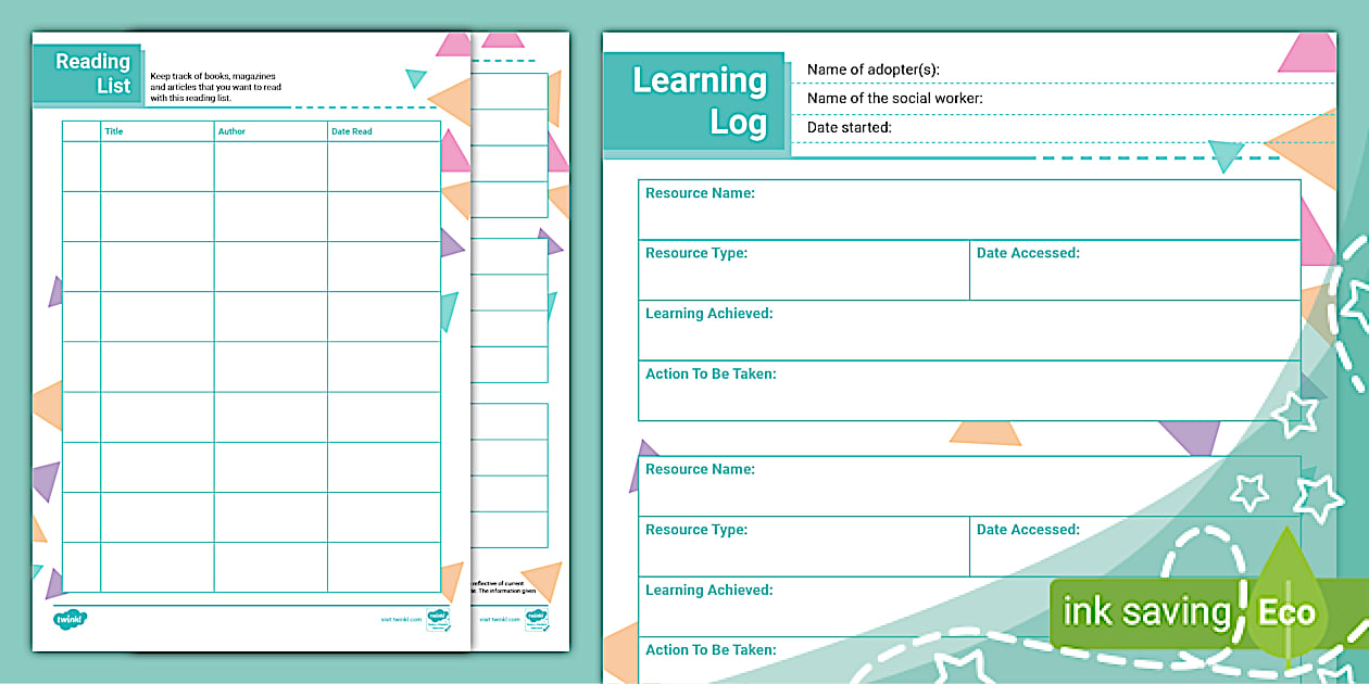 Adoption: Learning Log (teacher made) - Twinkl