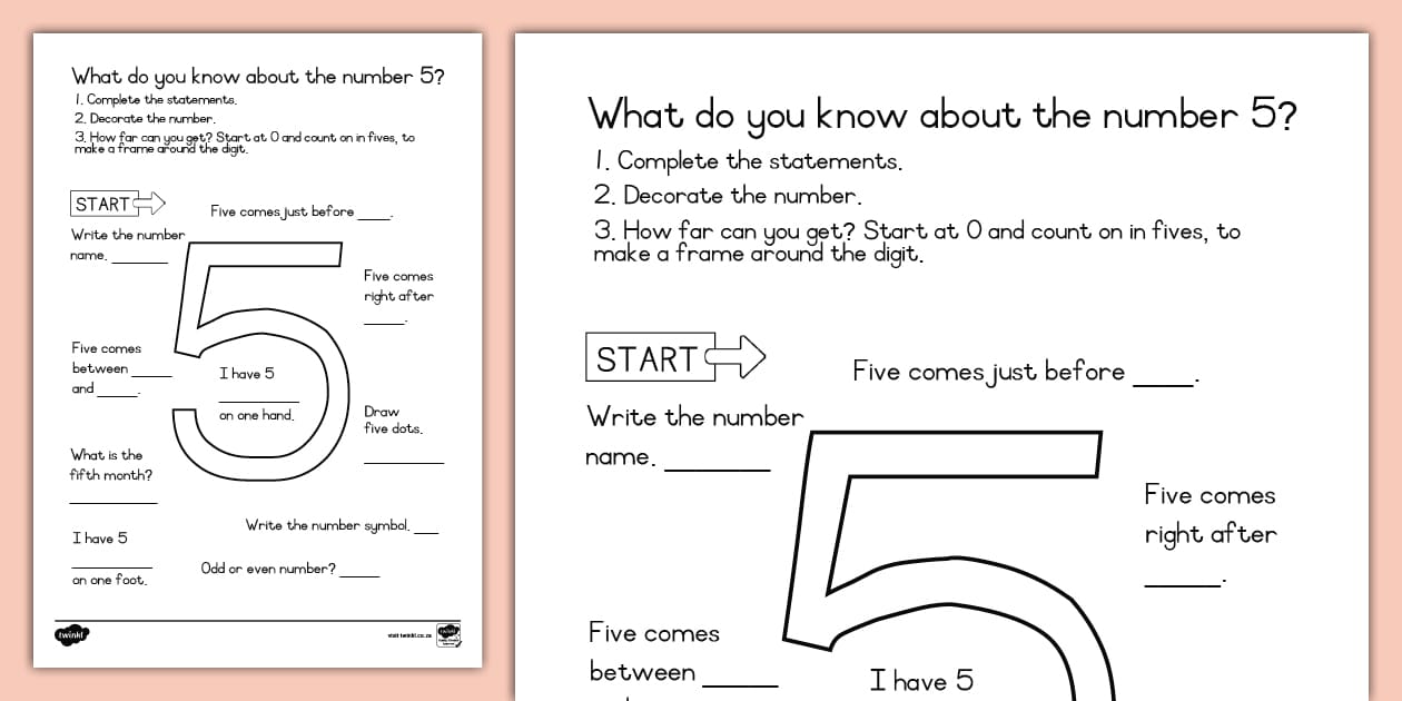 Grade 1 Maths: Mental Maths: Number Concept: No. 5 - Twinkl