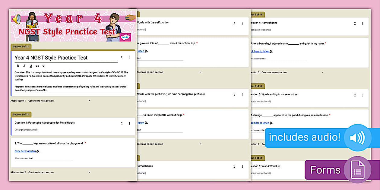 Year 4 NGST Style Practice Test - Twinkl