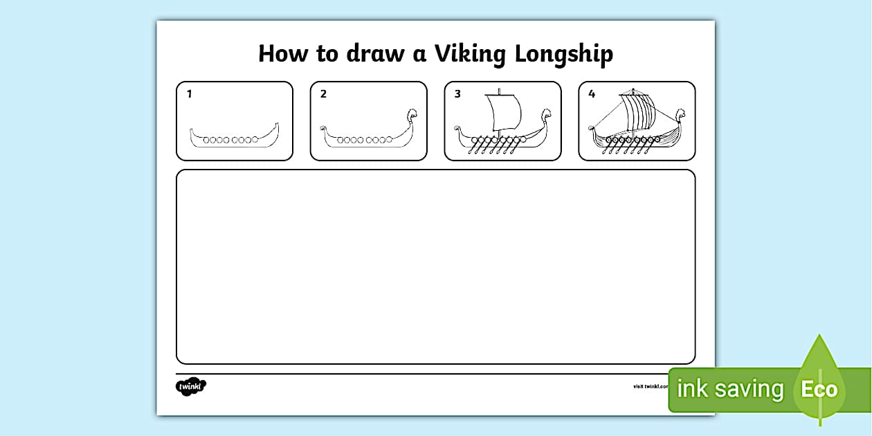 How to Draw a Viking Long Ship | Twinkl | KS1 | Drawings