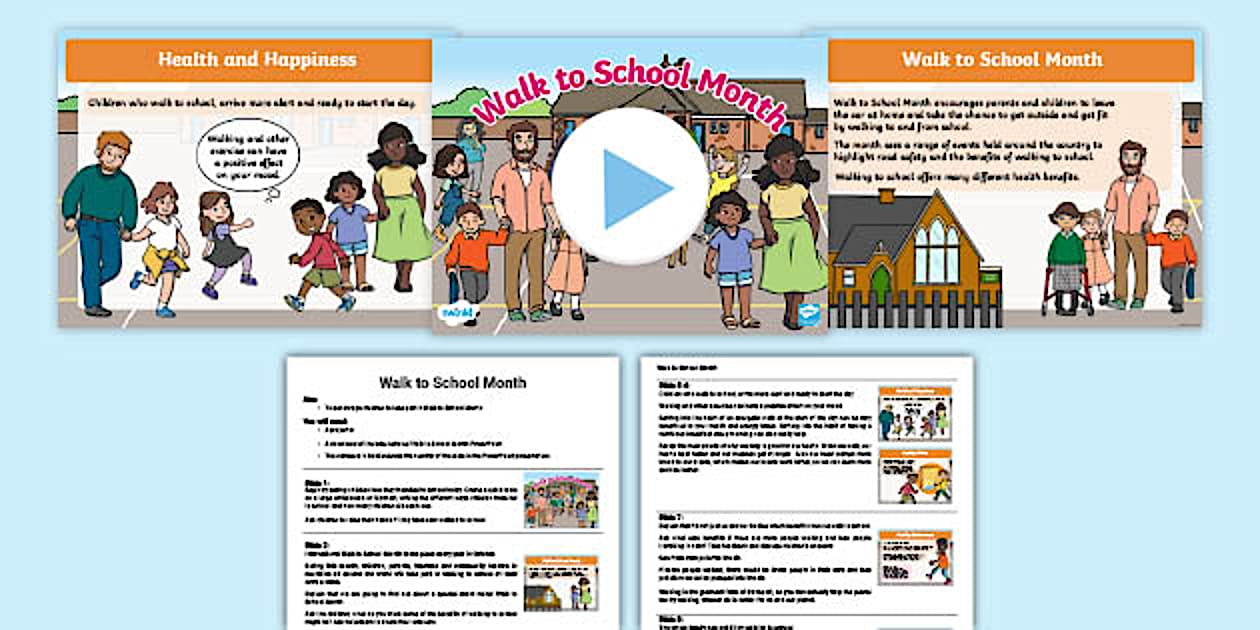 Walk to School Month Assembly Pack (teacher made) - Twinkl