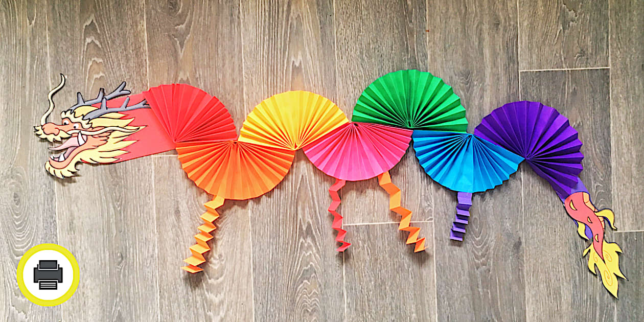 Fan Dragon Paper Craft - Chinese New Year Activities