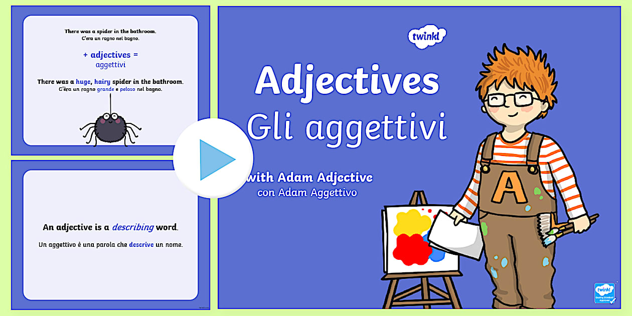 Adjectives PowerPoint Italian Translation - Adjectives PowerPoint