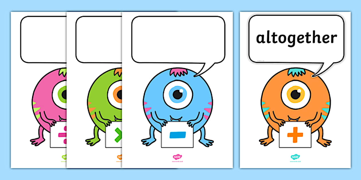 Editable The Language of Maths Number Operations Wall Display