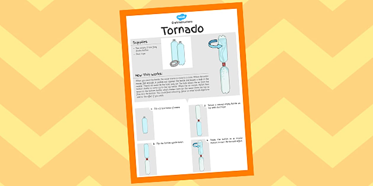 Tornado Experiment Instructions Sheet - Twinkl