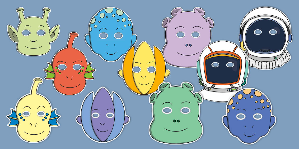 Astronaut And Alien Role Play Masks (teacher made) - Twinkl