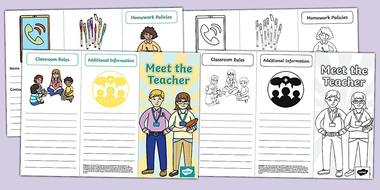 Meet the Teacher Leaflet Template (teacher made) - Twinkl