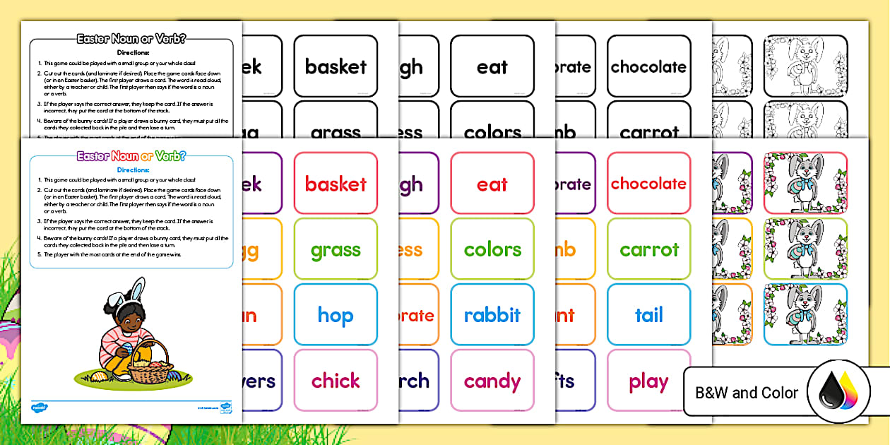 Easter Noun or Verb Game | Easter | Twinkl USA - Twinkl