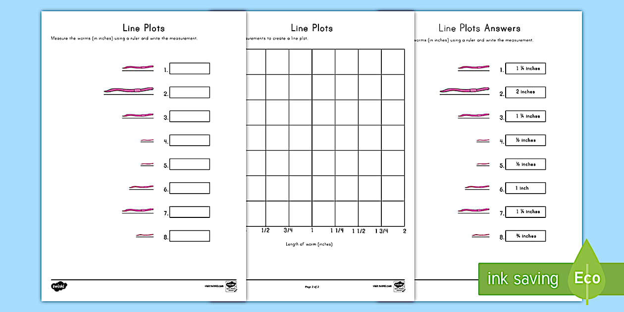 Worms Line Plot Worksheet (Teacher-Made) - Twinkl