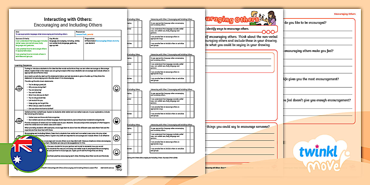 Year 1 Health Interacting with Others: Encouraging and Including Others