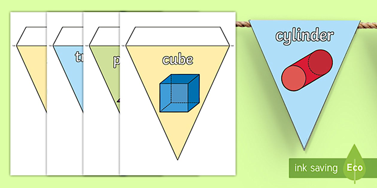 Editable 3D Shape Display Bunting (teacher made) - Twinkl