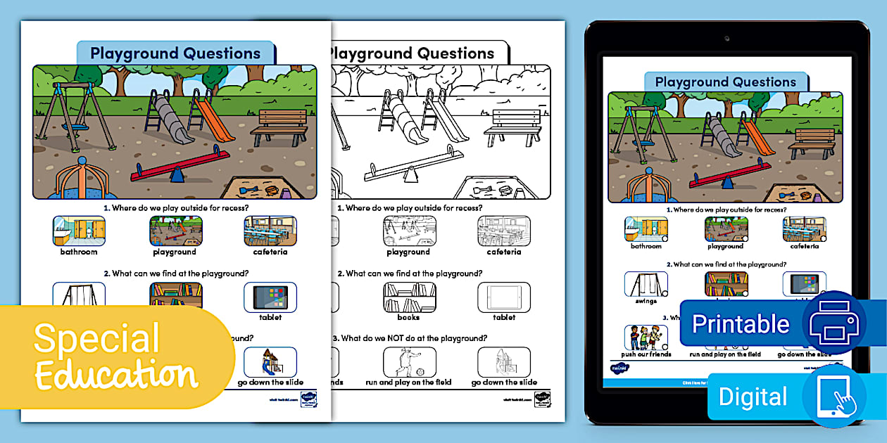 Life Skills: Playground Comprehension for Special Education