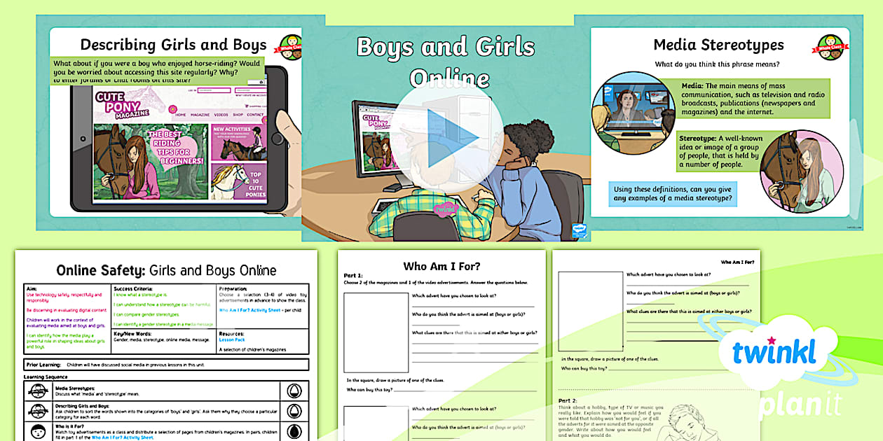 Computing: Online Safety: Girls and Boys Online Y6 Lesson Pack 4