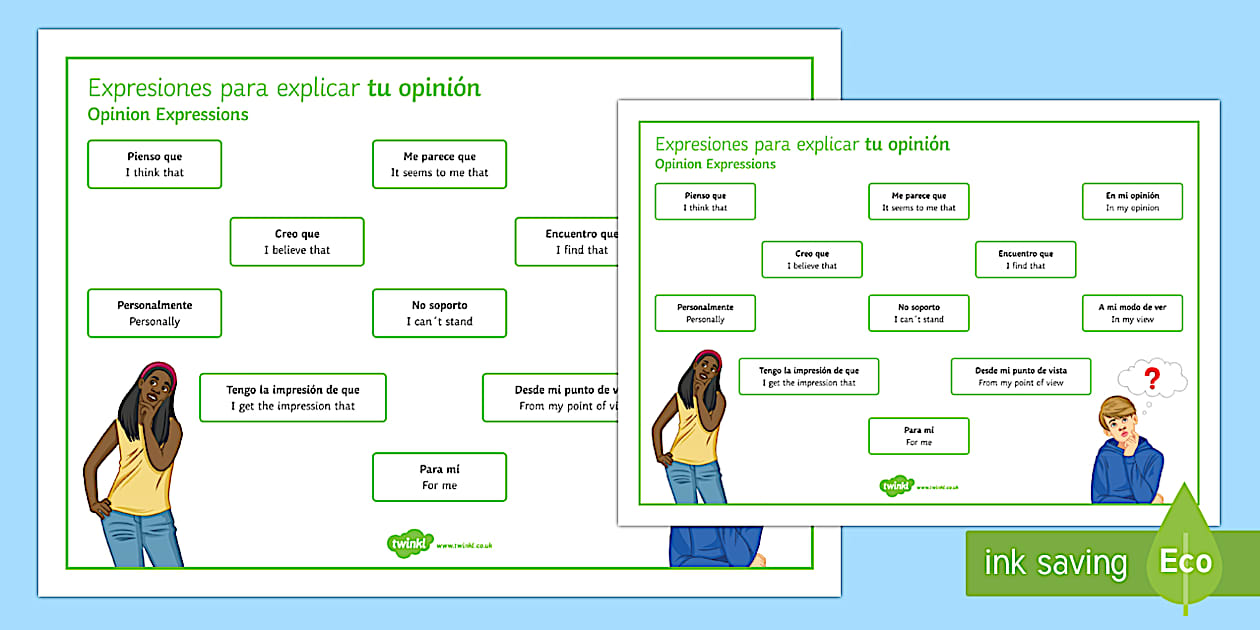 Opinion Phrases Word Mat Spanish (teacher made) - Twinkl