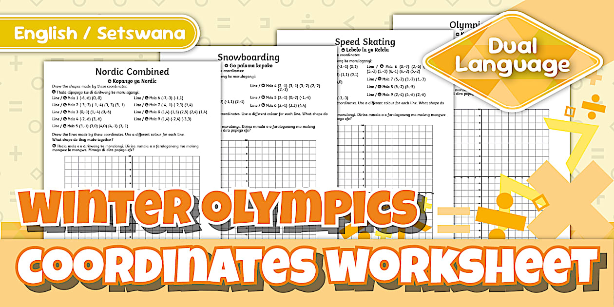 Grade 4 Maths - Term 3 - Winter Olympics Coordinates Worksheets