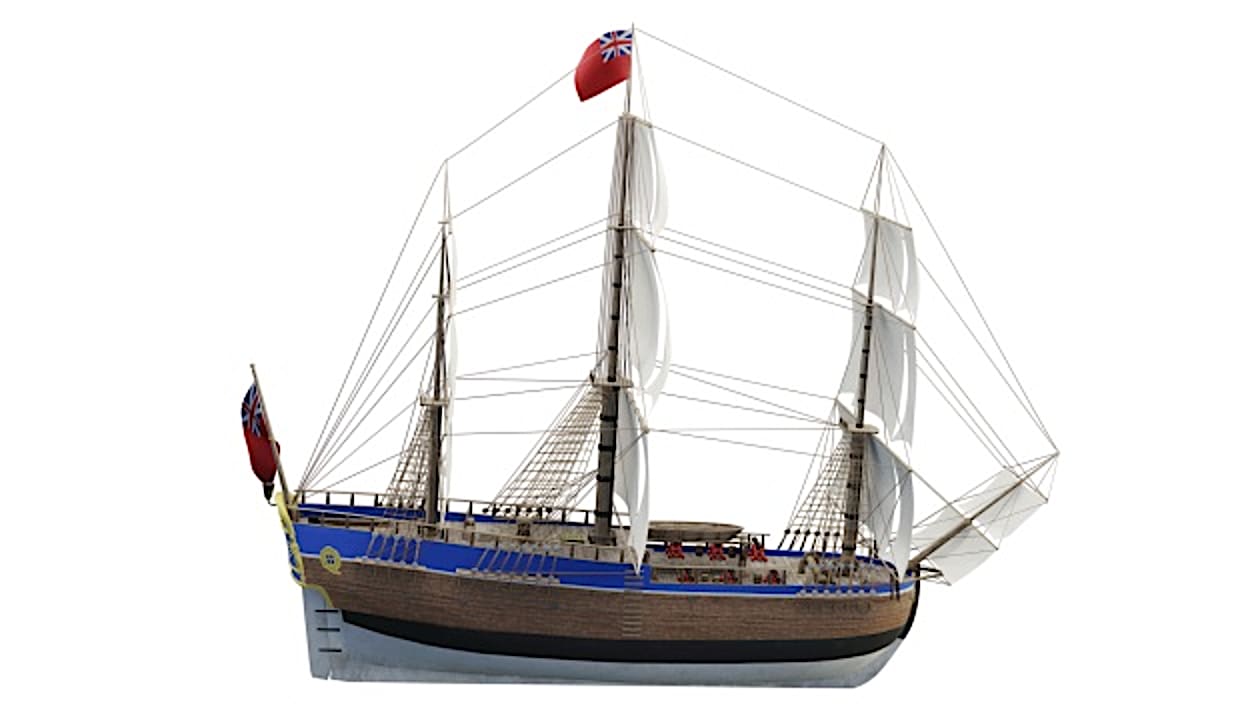 3D Model: Captain Cook - HMS Endeavour (Teacher-Made)
