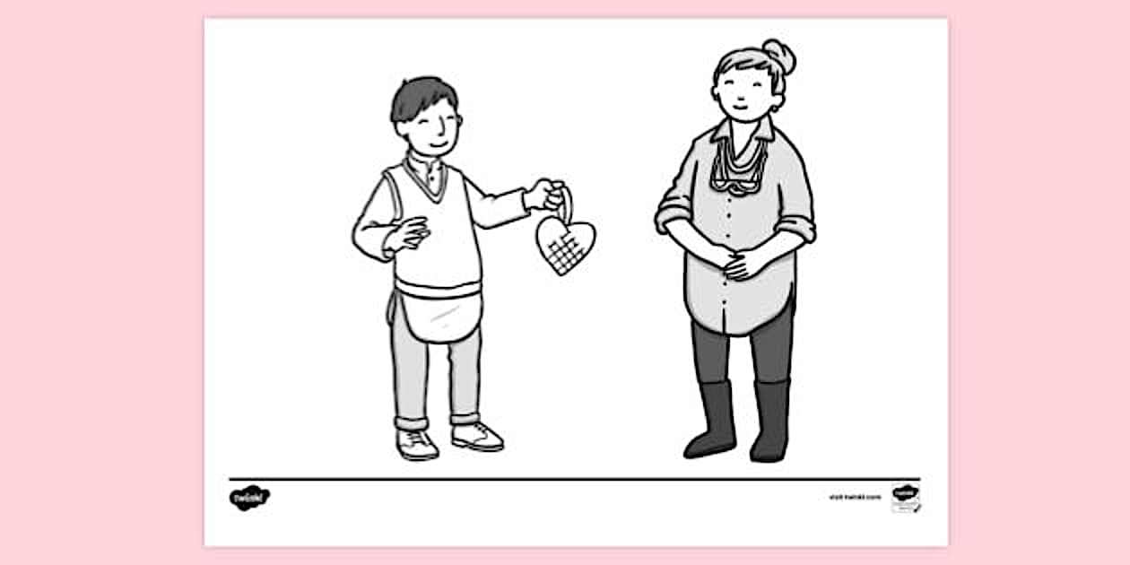 Boy Giving Gift Colouring | Colouring Sheets (teacher made)