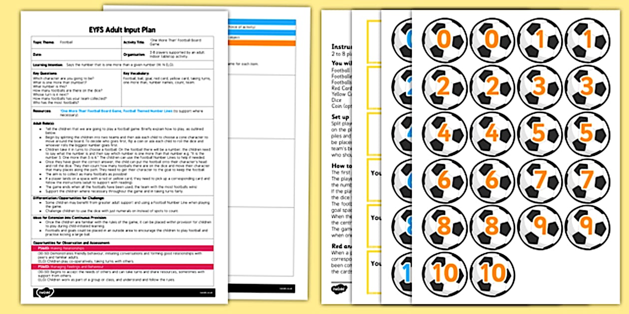 One More Than EYFS Adult Led Focus World Cup Resource Pack
