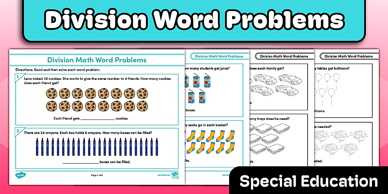 Adapted Division Math Word Problems for Special Education