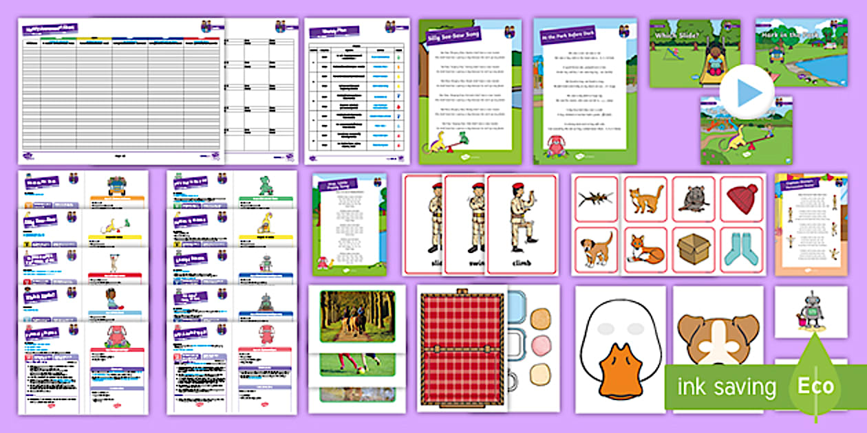 Phonics Level 1 Week 26 - Park Weekly Lesson Pack - Twinkl
